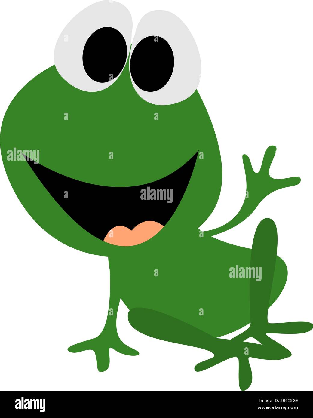 Green frog, illustration, vector on white background Stock Vector Image ...