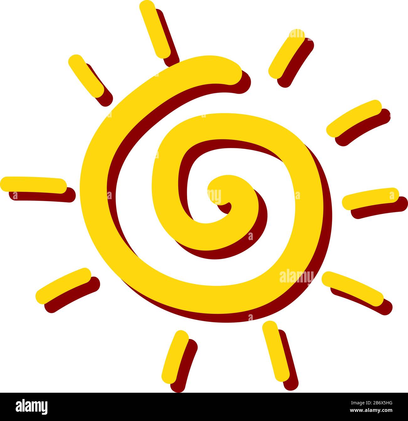 Decorative sun, illustration, vector on white background Stock Vector ...