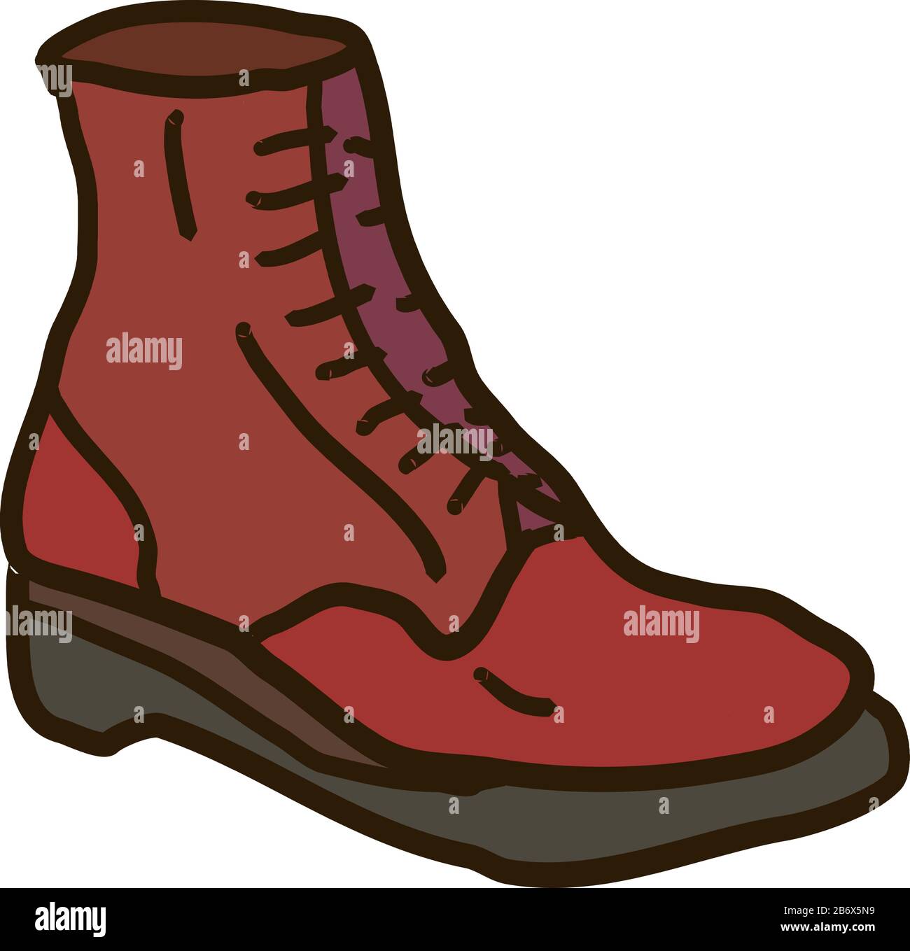 Red boot, illustration, vector on white background Stock Vector Image ...