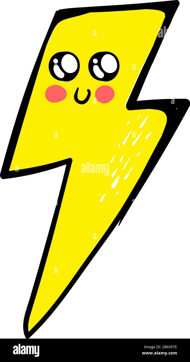 Bolt thunder doodle cartoon Stock Vector Images - Alamy