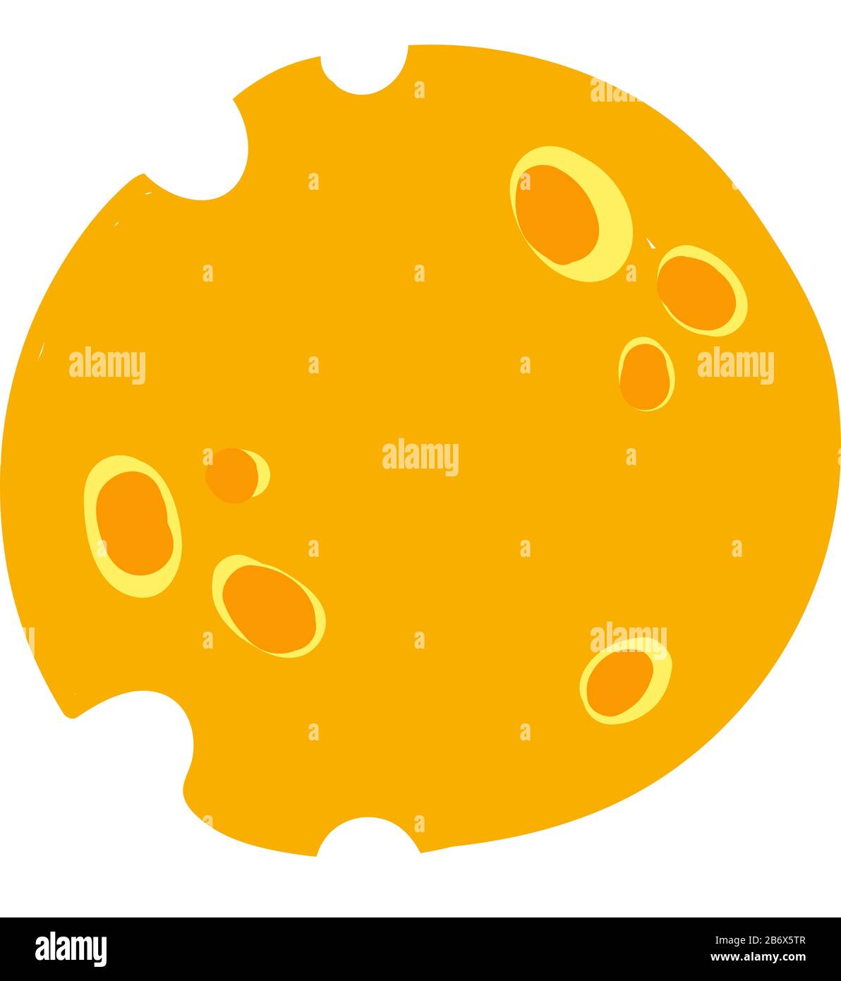 Flat yellow moon, illustration, vector on white background Stock Vector ...