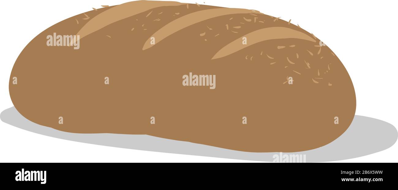 Long bread, illustration, vector on white background Stock Vector Image ...