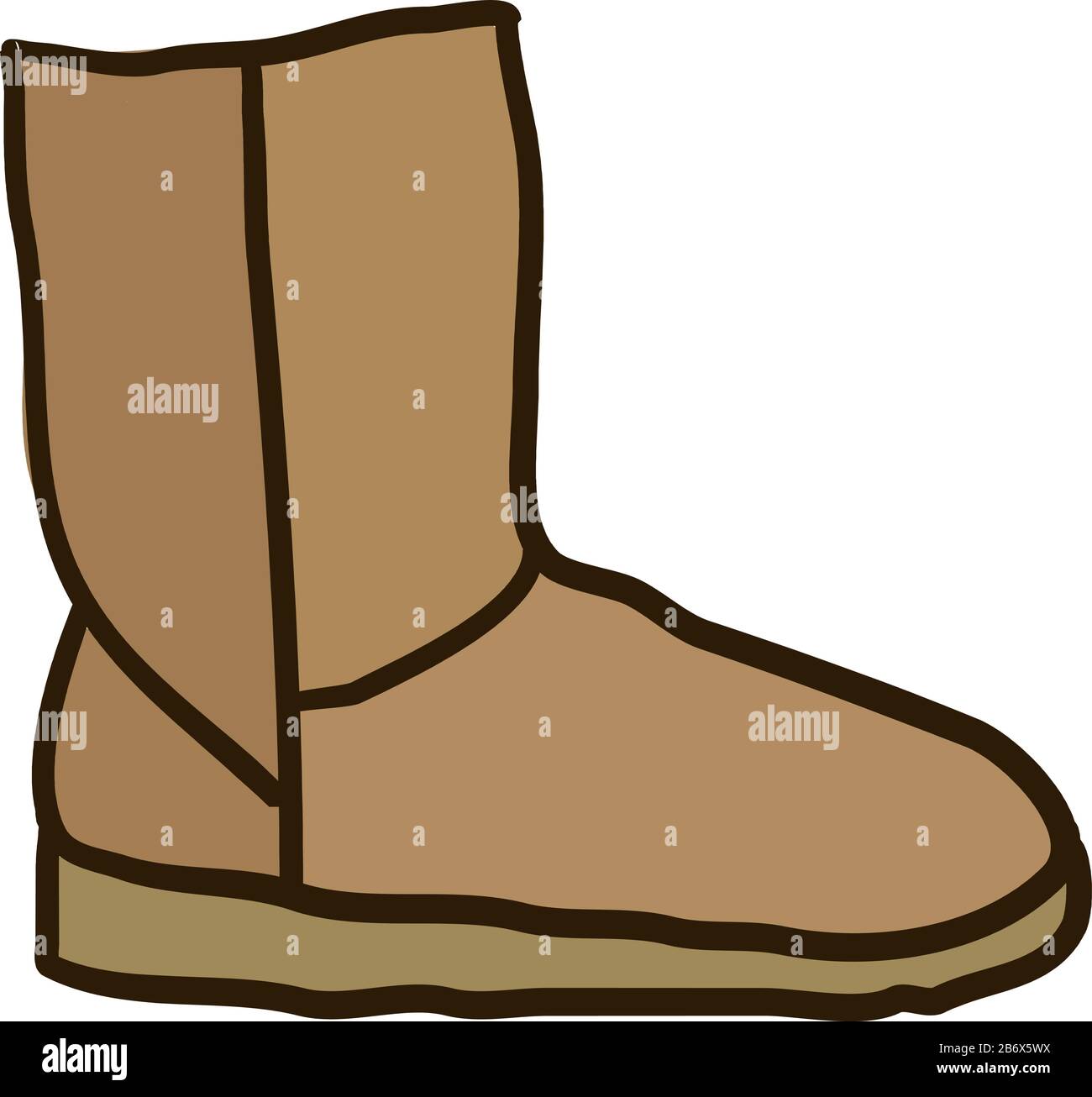 Brown boot, illustration, vector on white background Stock Vector Image ...