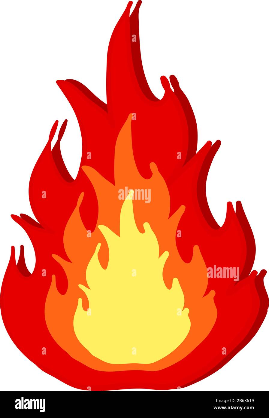 Flat fire, illustration, vector on white background Stock Vector Image ...
