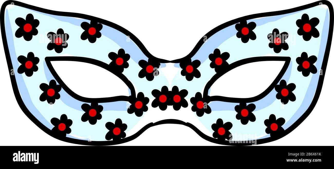 Floral mask, illustration, vector on white background Stock Vector ...