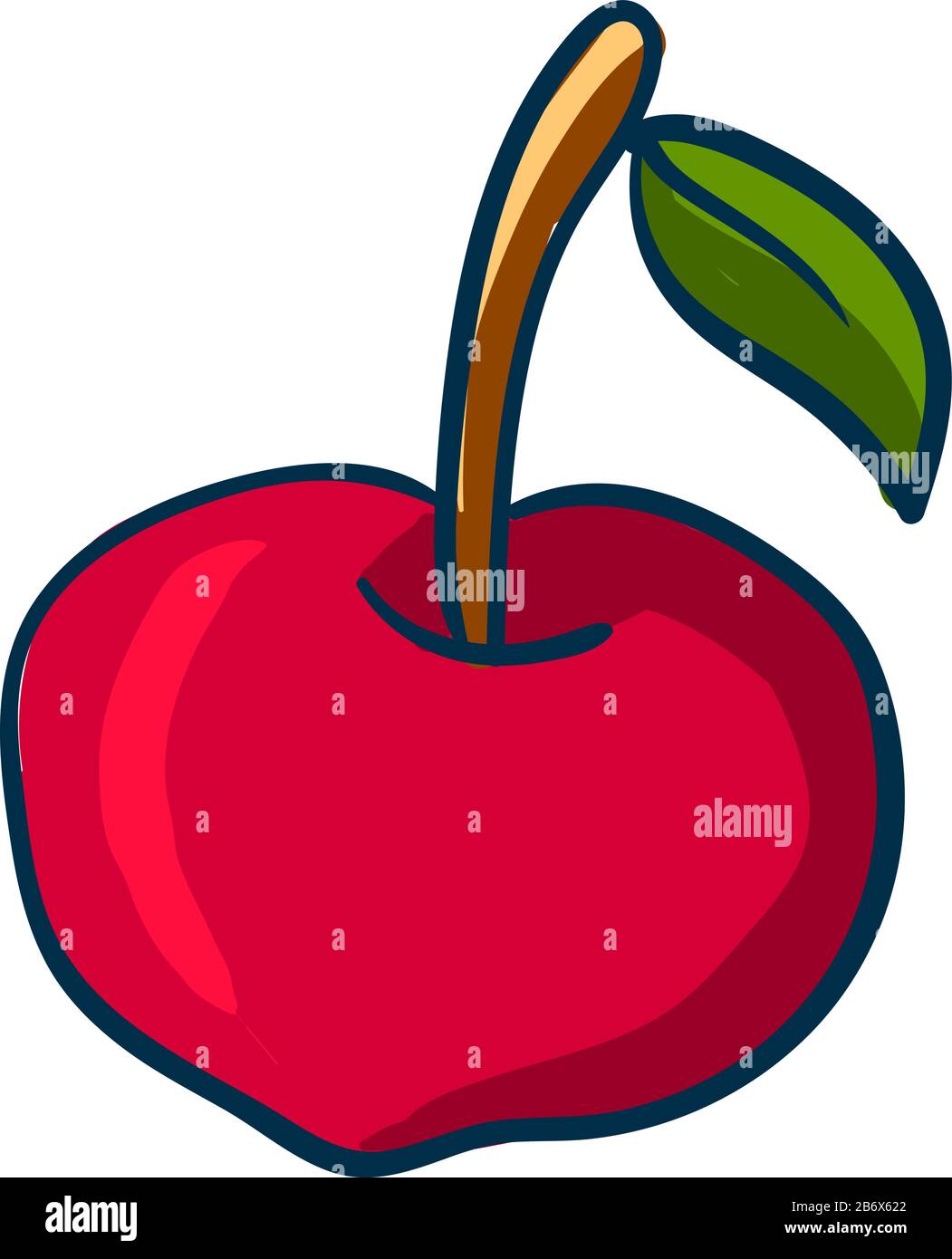 Red apple drawing, illustration, vector on white background Stock ...