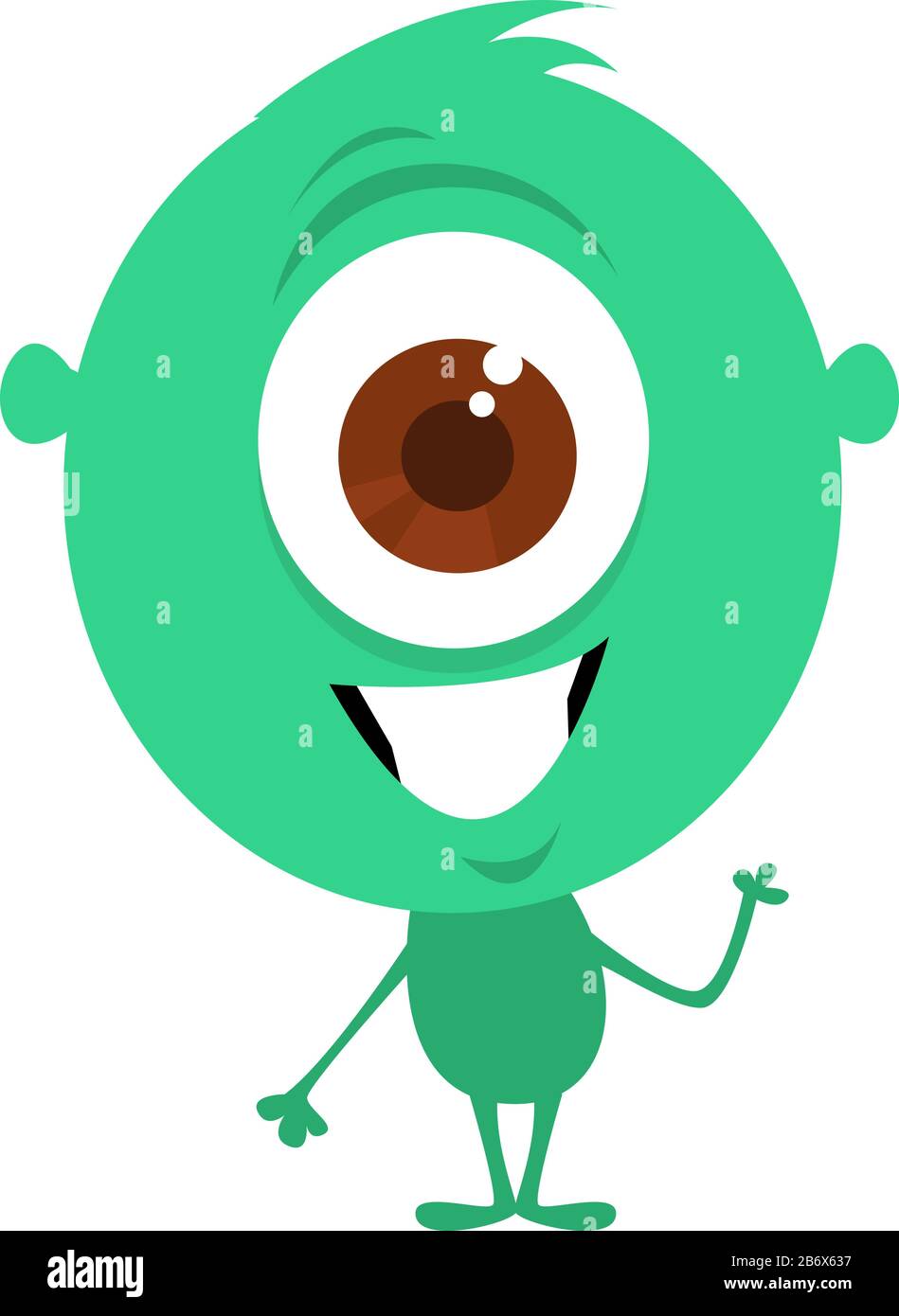 Little monster with one eye, illustration, vector on white background ...