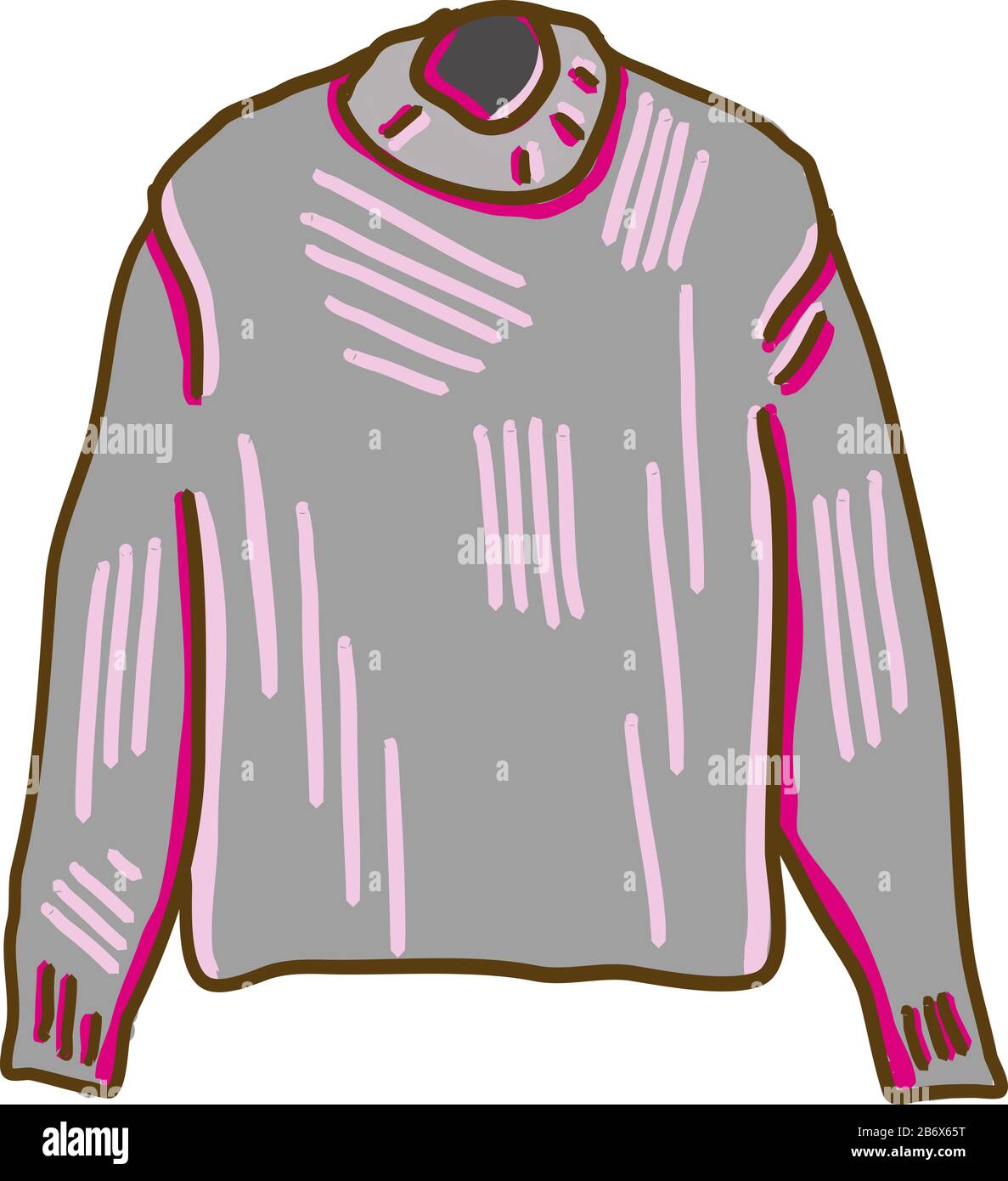 Jumper with cute lines, illustration, vector on white background Stock ...