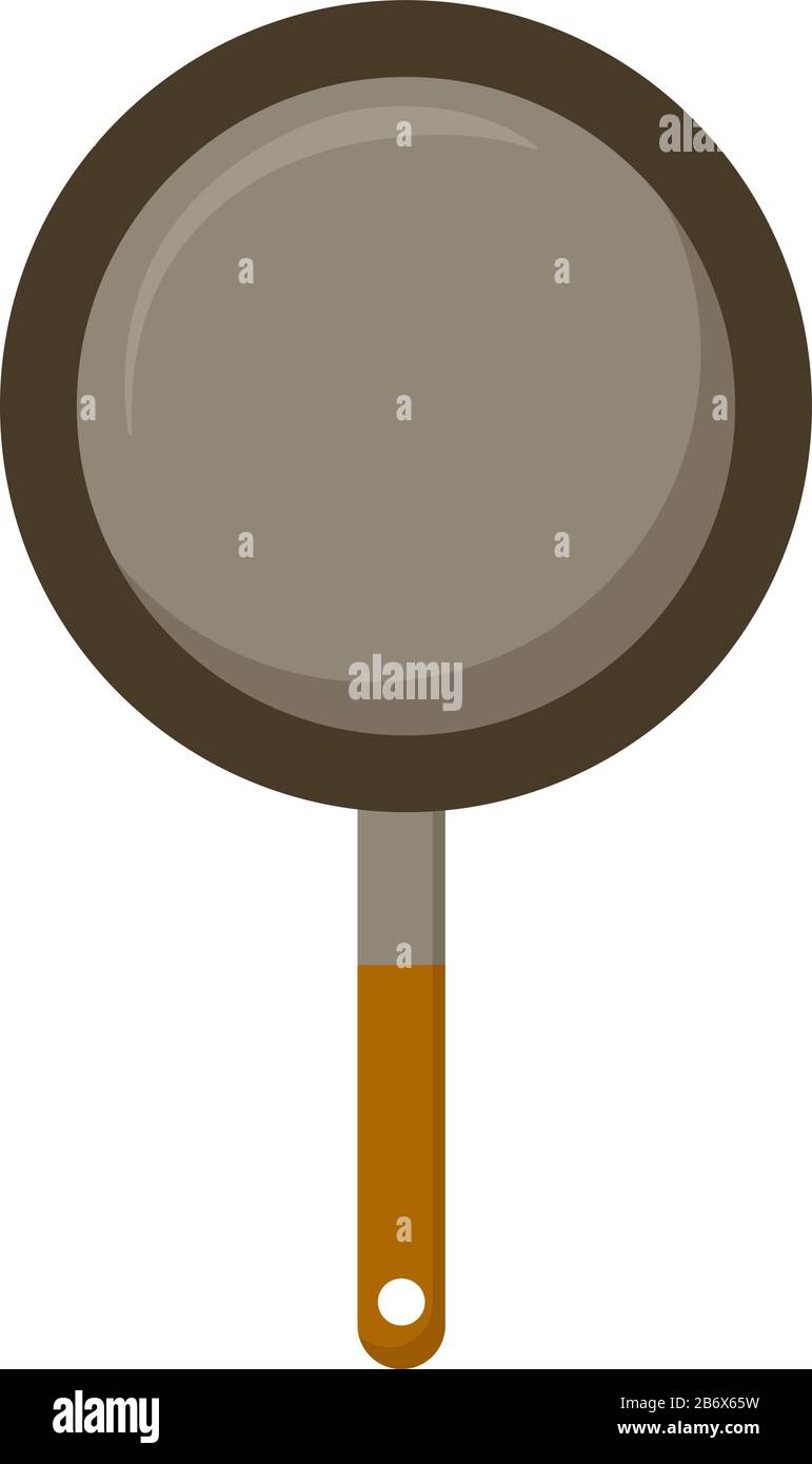 Frying pan, illustration, vector on white background Stock Vector Image ...