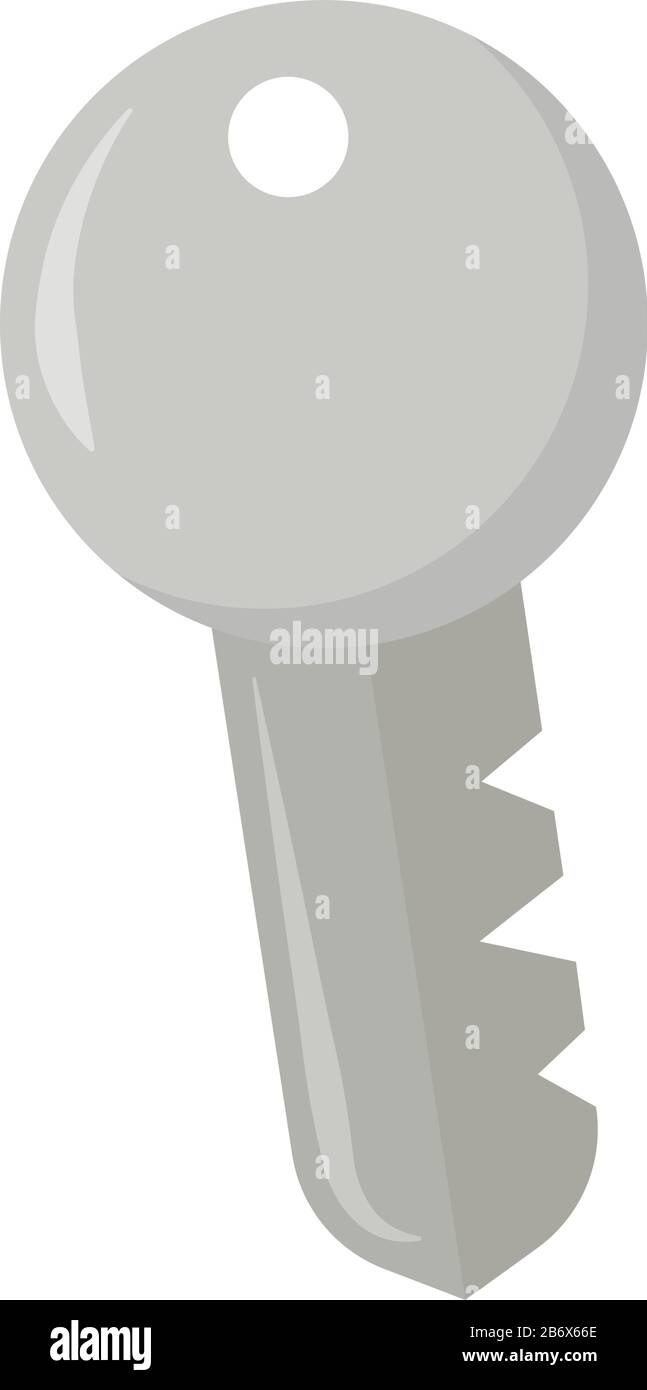 Gray key, illustration, vector on white background Stock Vector Image ...