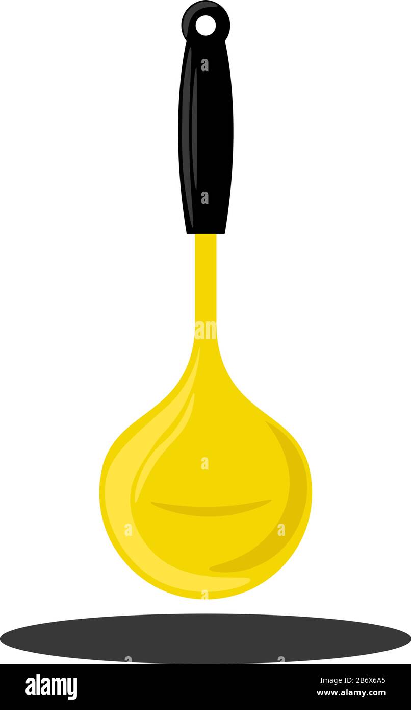 Golden ladle, illustration, vector on white background Stock Vector ...