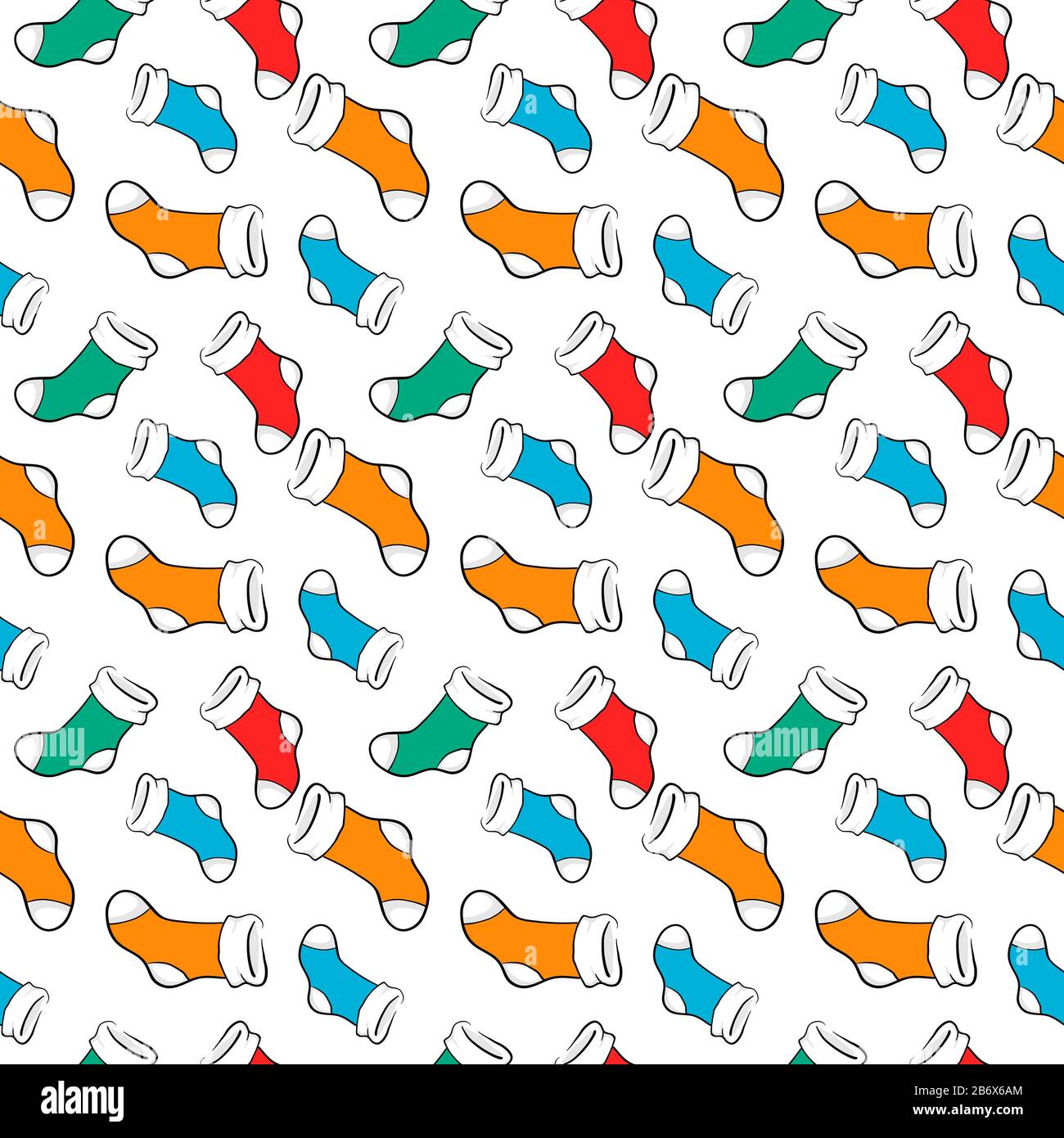 Multicolor socks, illustration, vector on white background Stock Vector ...