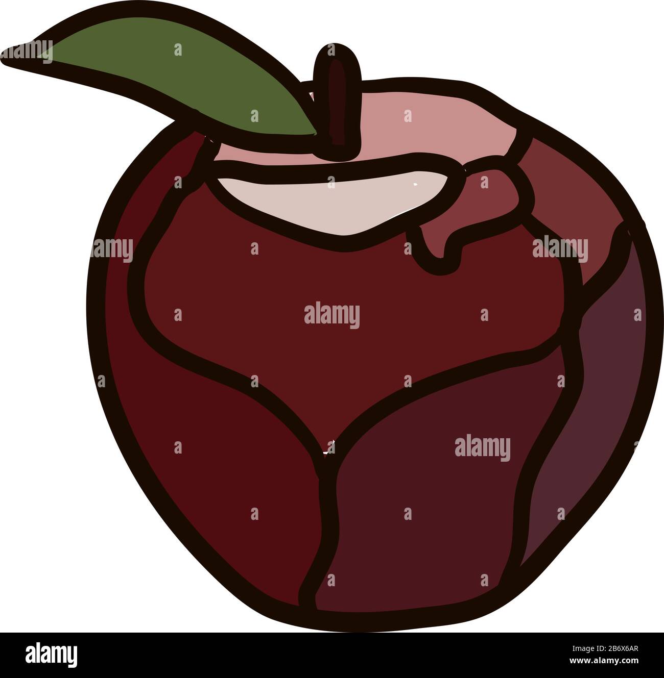 Apple drawing art, illustration, vector on white background Stock ...