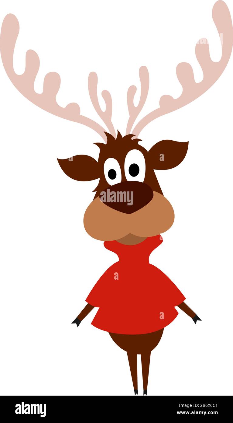 Funny moose, illustration, vector on white background Stock Vector ...