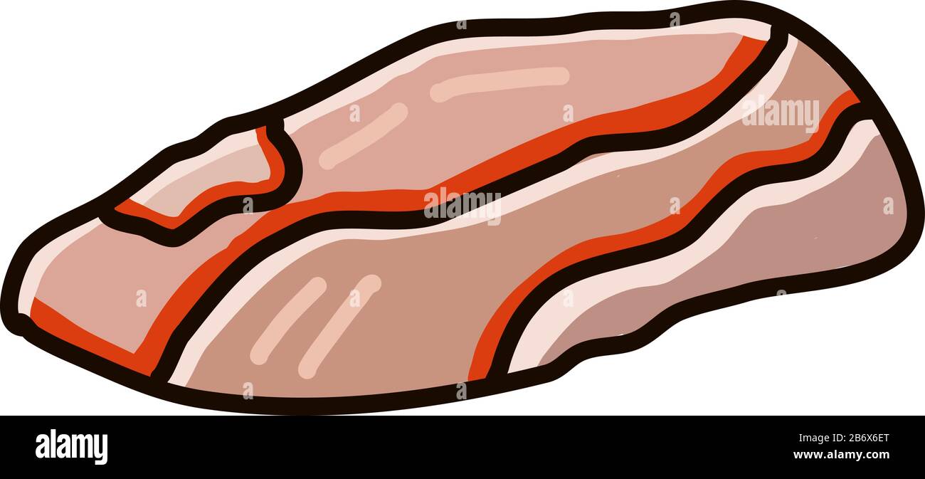 Meat drawing, illustration, vector on white background Stock Vector ...