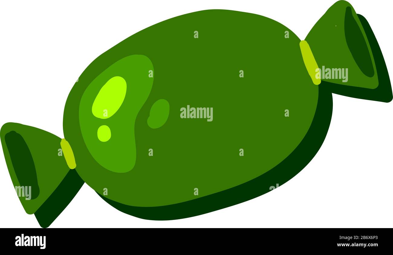 Green wrapped candy, illustration, vector on white background Stock ...