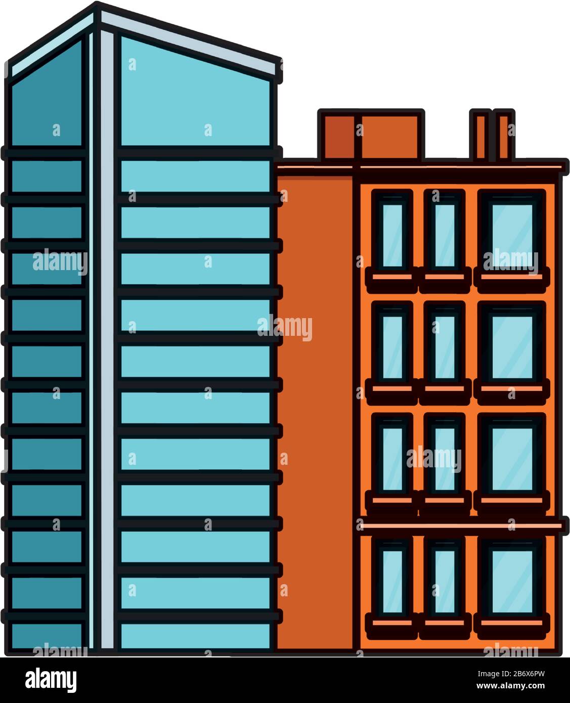 building with windows isolated icon Stock Vector Image & Art - Alamy