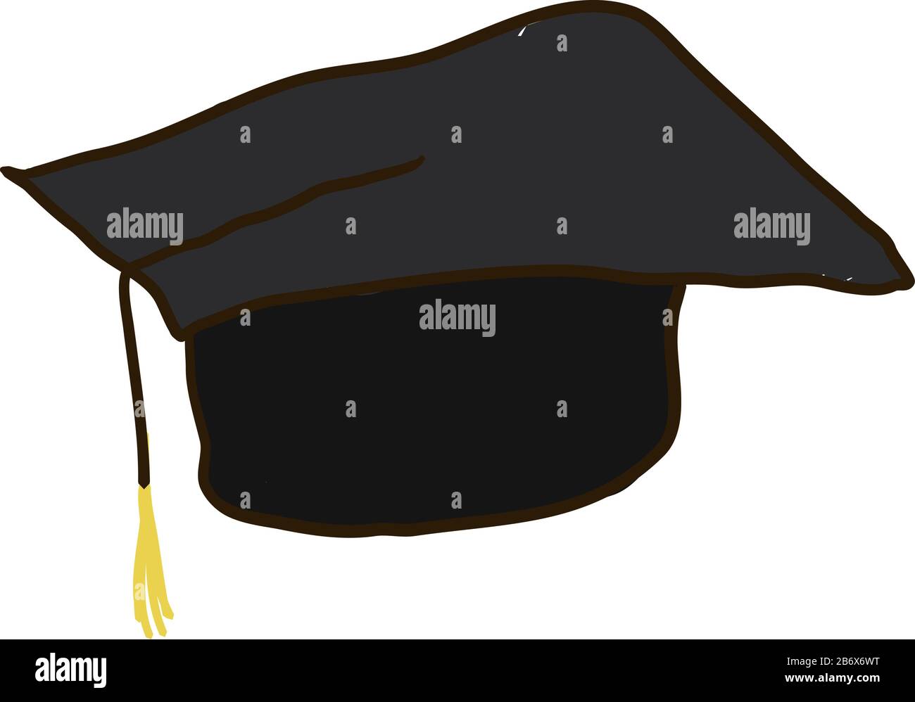 Black school hat, illustration, vector on white background Stock Vector ...