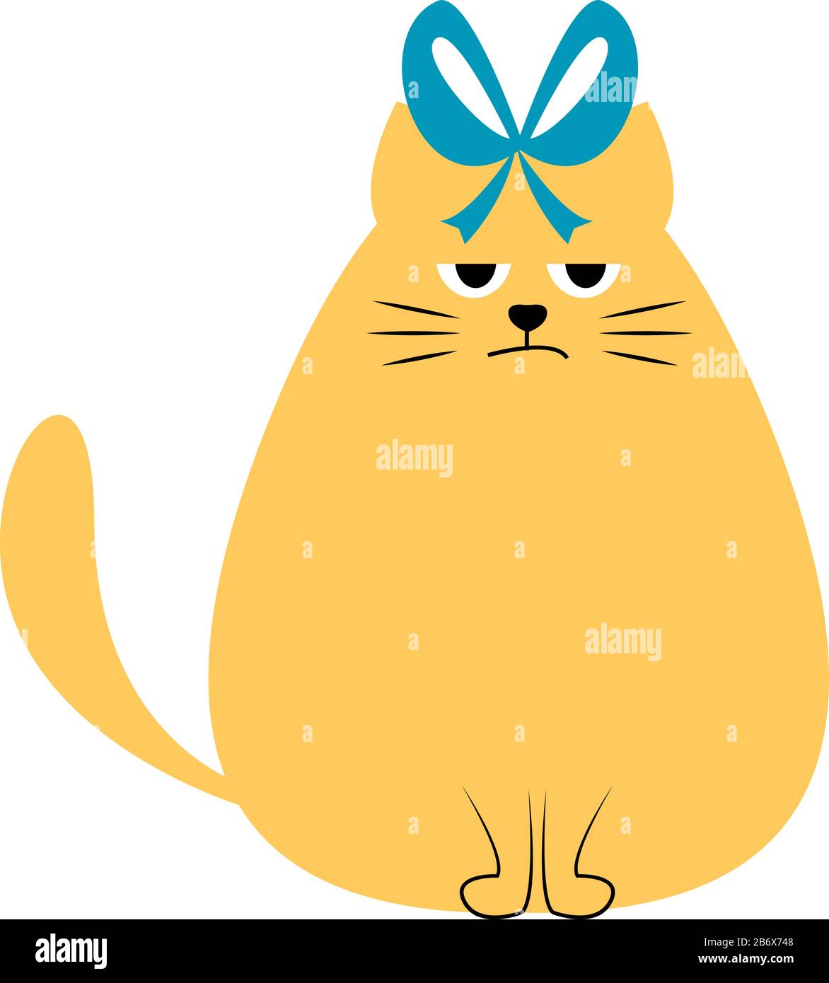Happy yellow cat, illustration, vector on white background Stock Vector ...