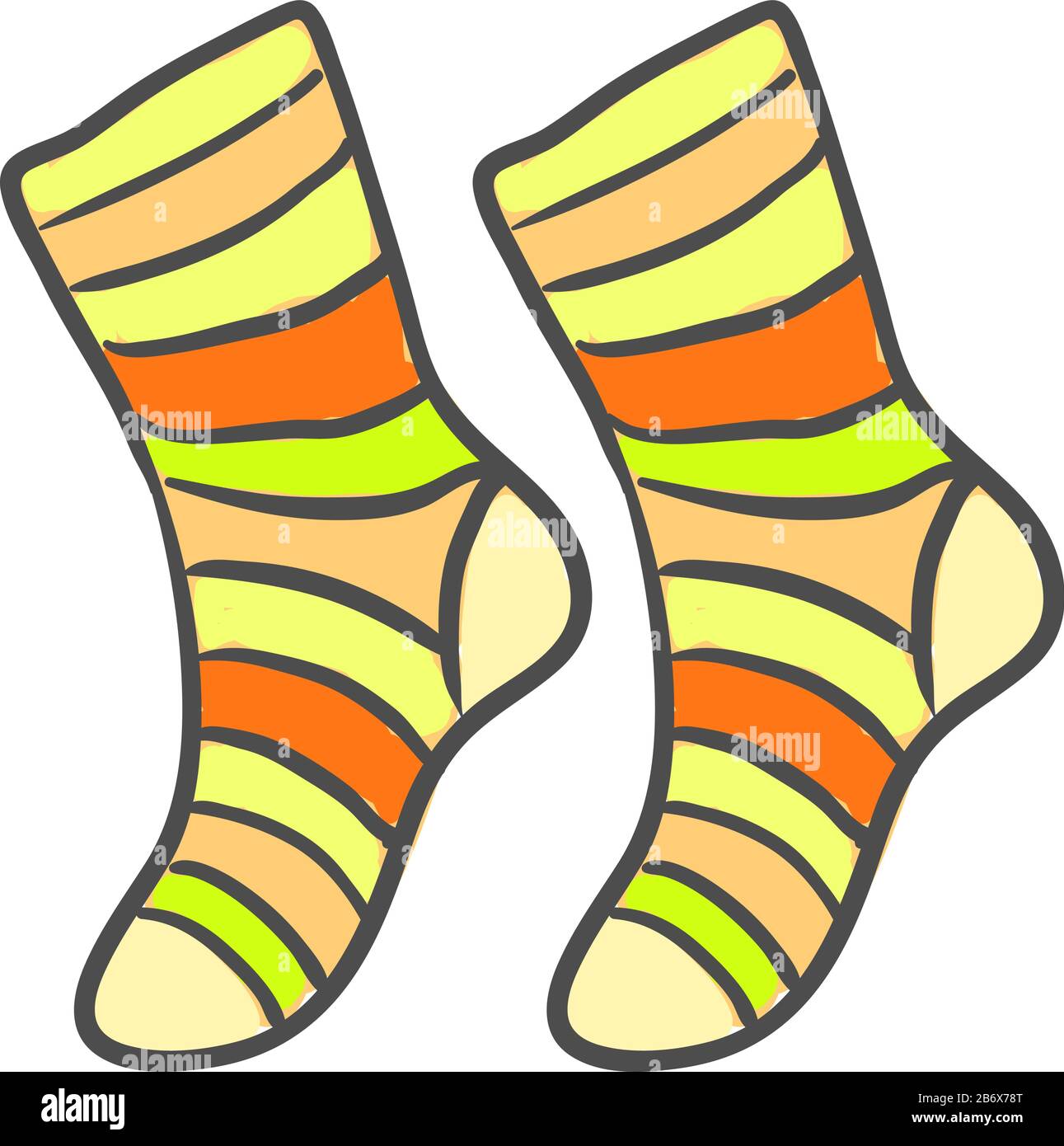 Multicolor socks, illustration, vector on white background Stock Vector ...
