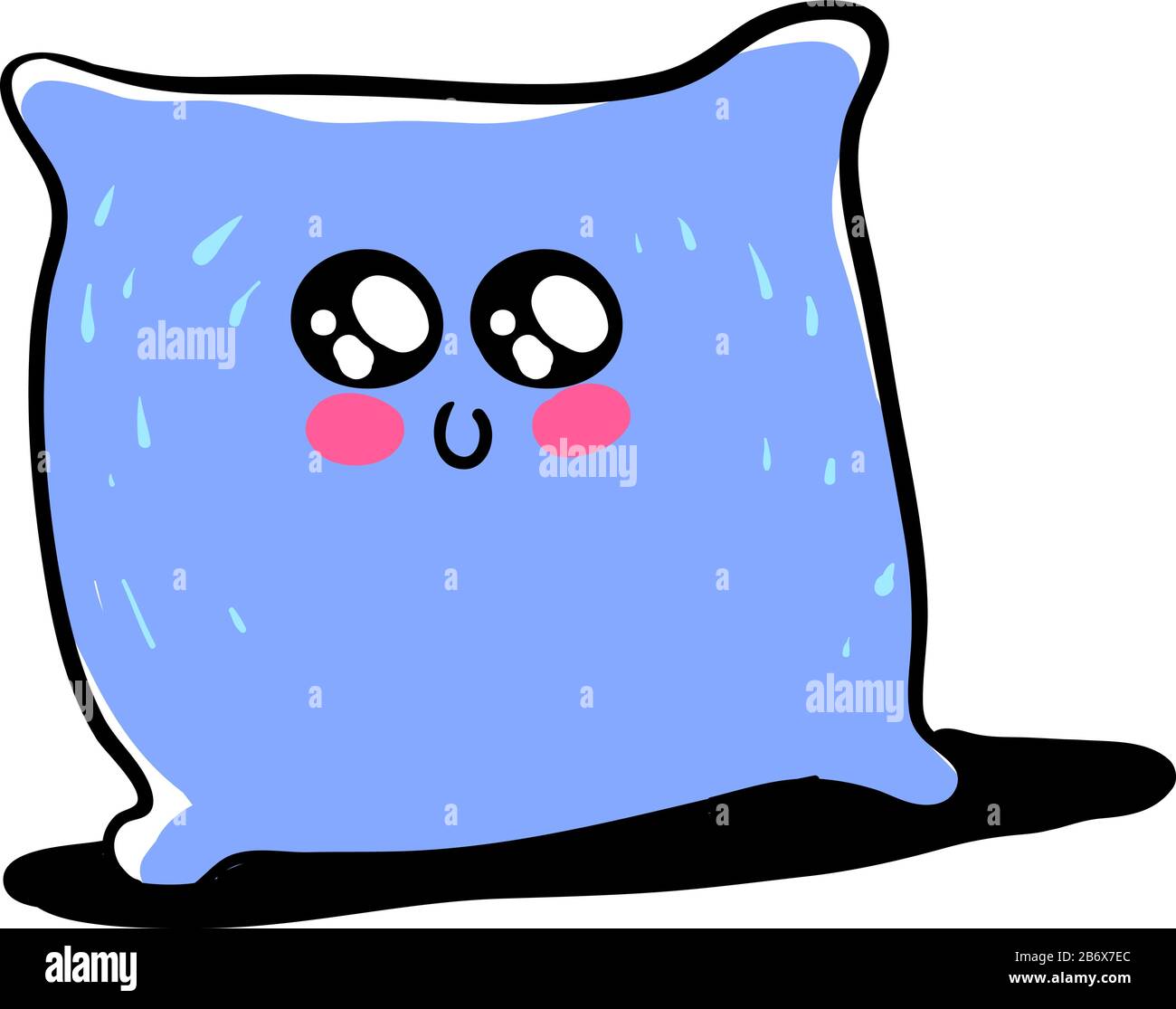 Cute pillow, illustration, vector on white background Stock Vector ...