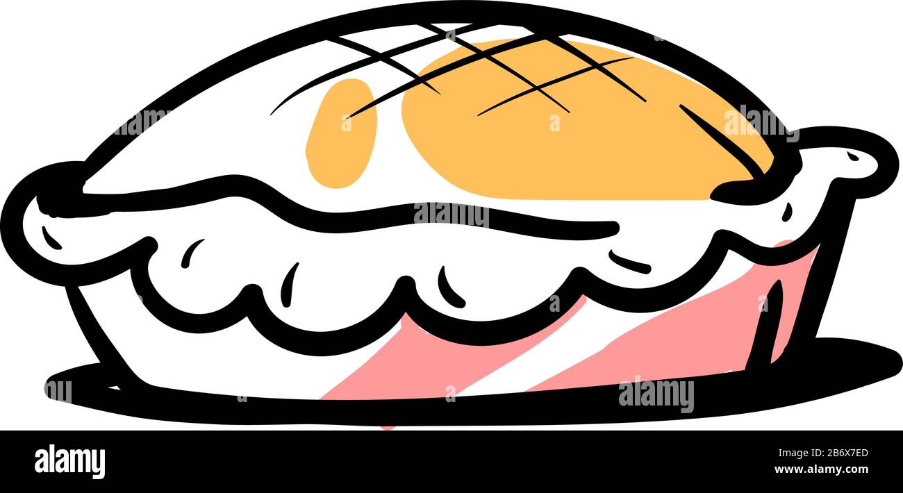 Pie drawing, illustration, vector on white background Stock Vector ...
