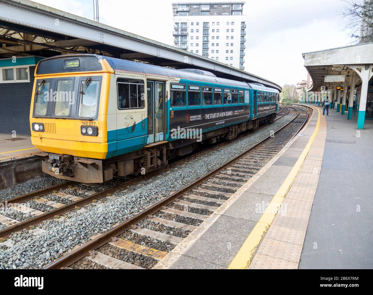 Transport for Wales Class 142 train at Queen Street railway station ...