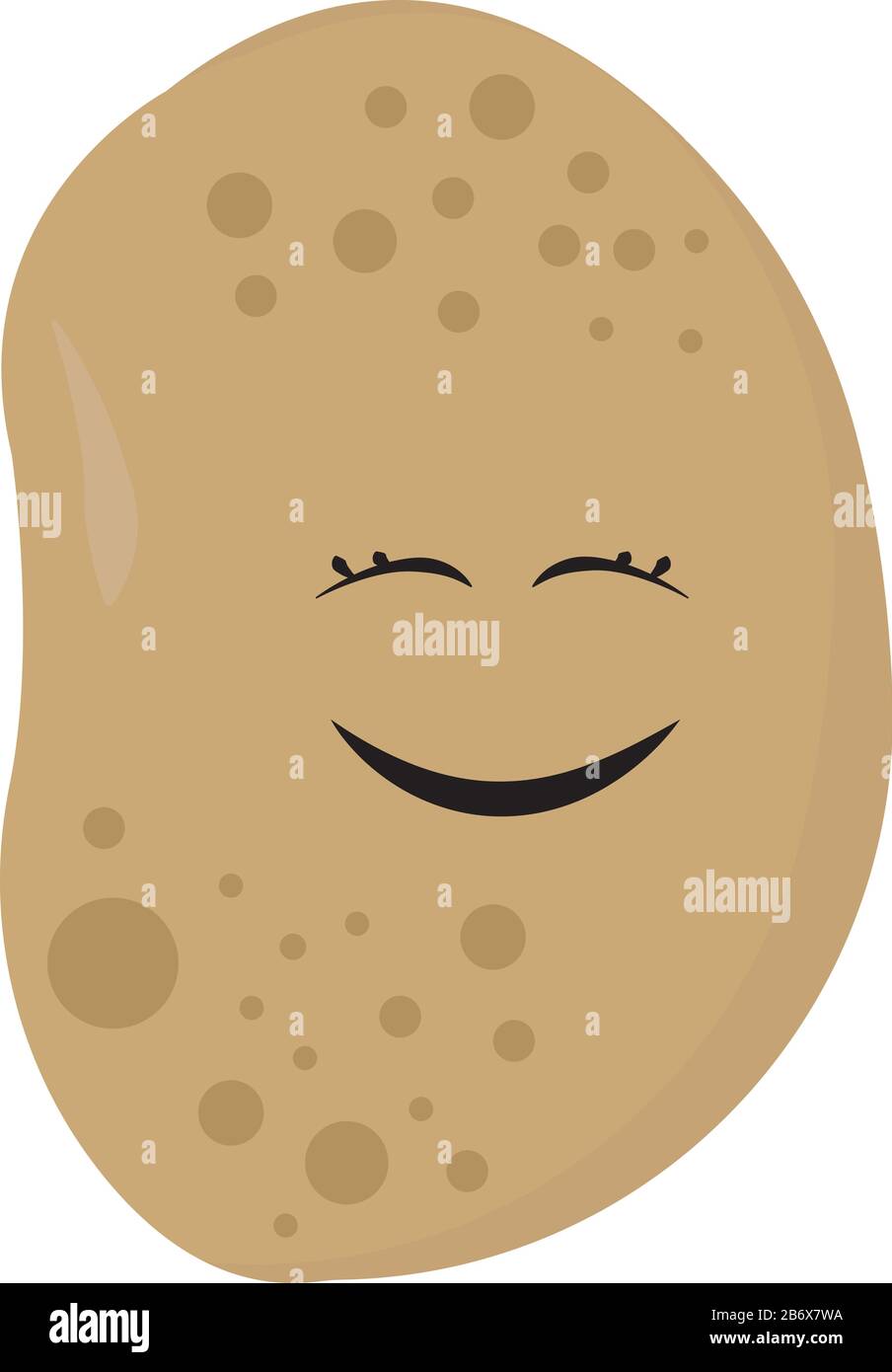 Happy potato, illustration, vector on white background Stock Vector ...