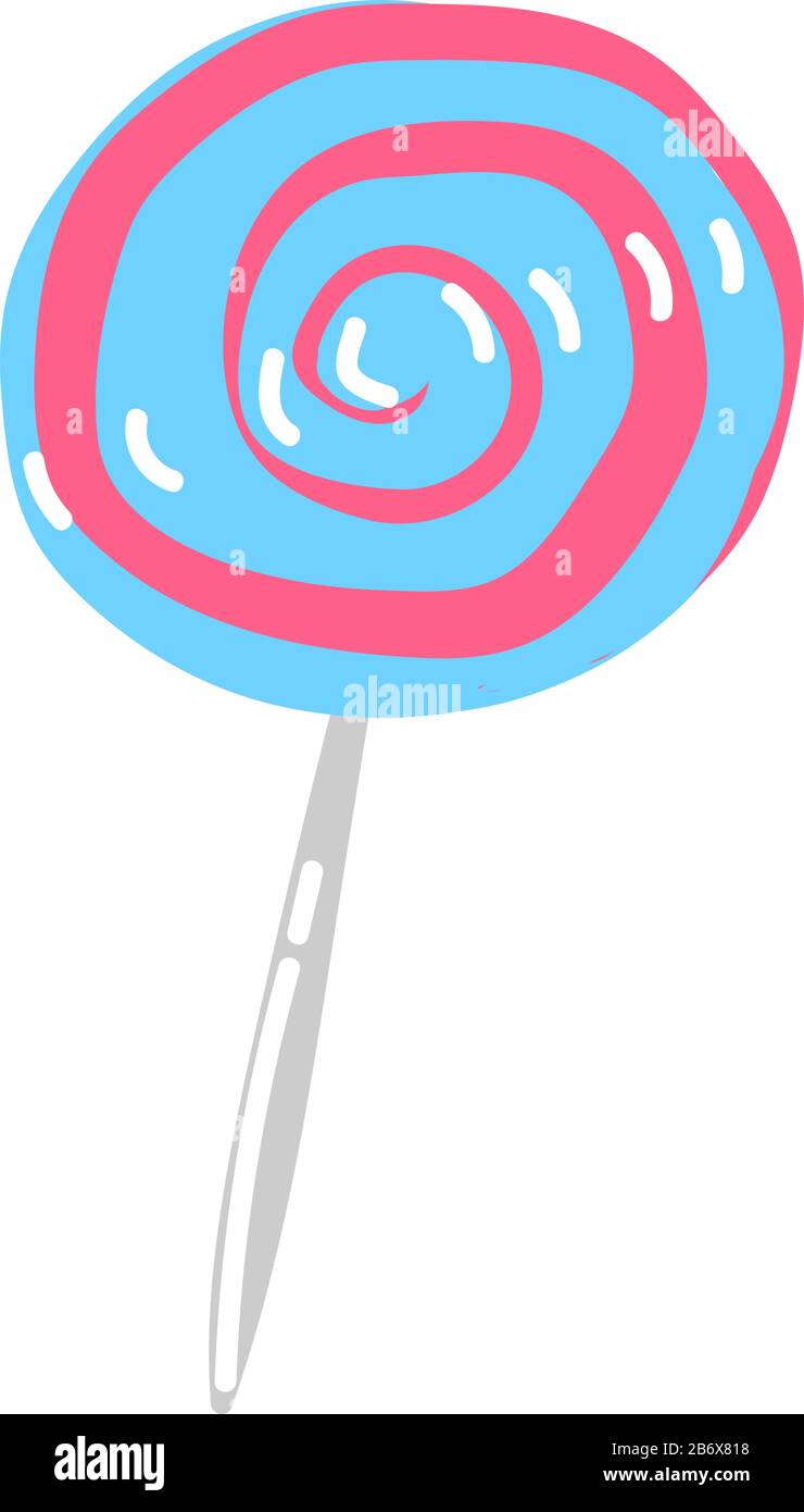 Pink lollipop, illustration, vector on white background Stock Vector ...