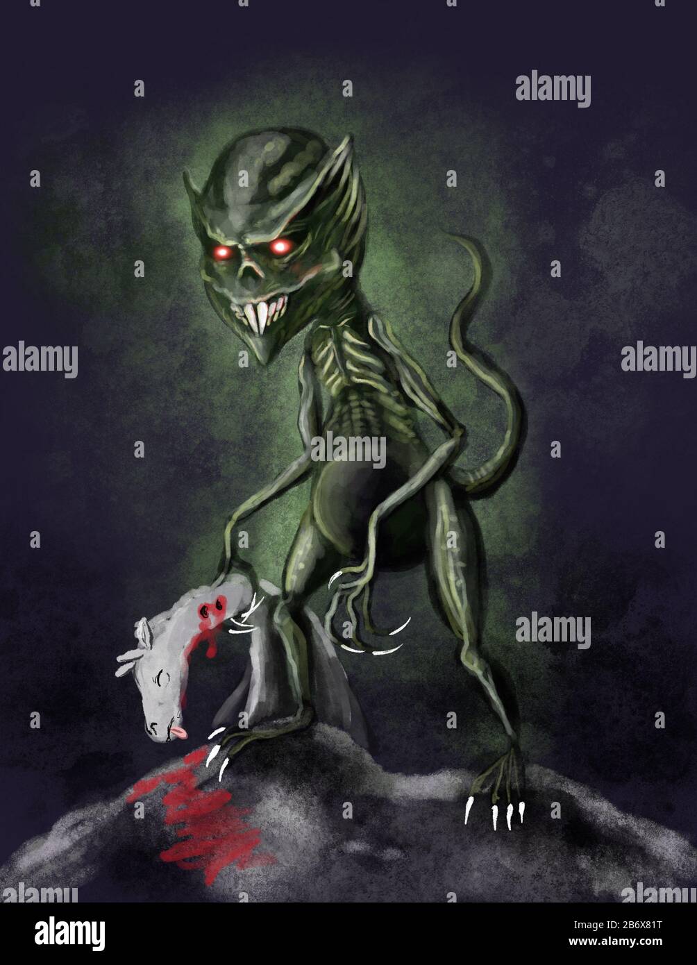 Chupacabra drawing hi-res stock photography and images - Alamy