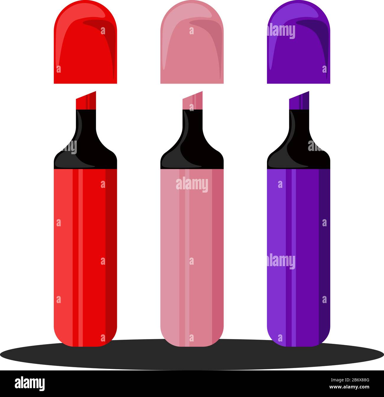 Markers, illustration, vector on white background Stock Vector Image ...