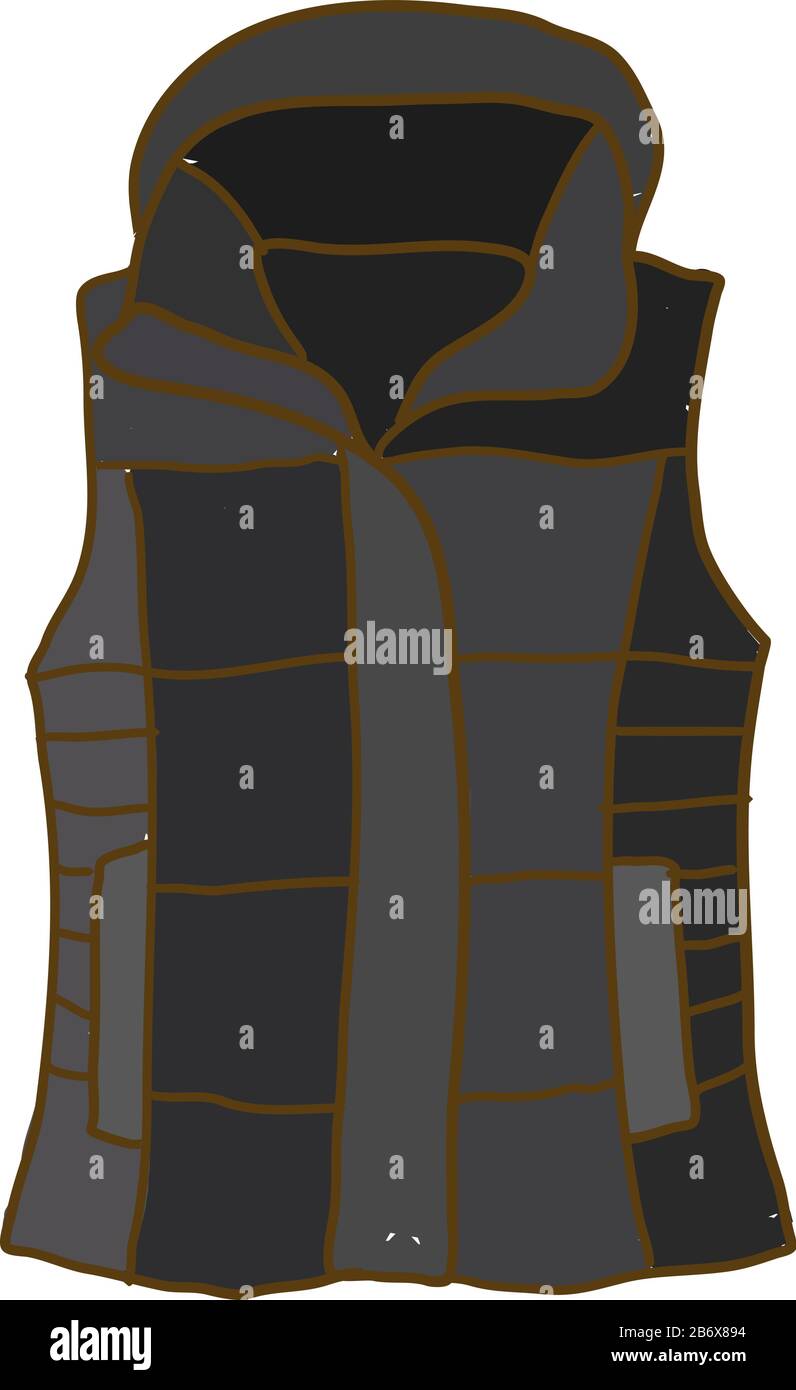 Black vest, illustration, vector on white background Stock Vector Image ...