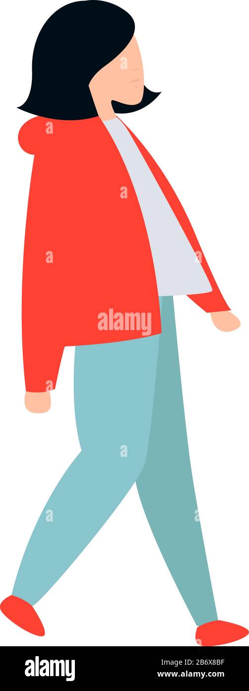Pink jacket on woman, illustration, vector on white background Stock ...