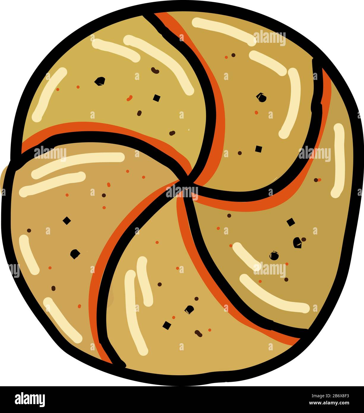 Loaf bread, illustration, vector on white background Stock Vector Image ...