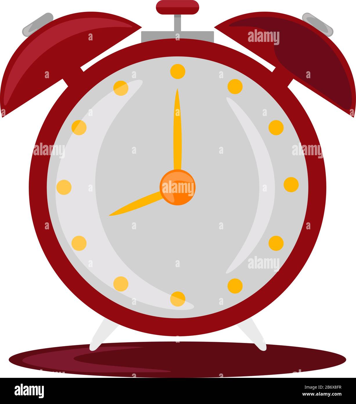 Red clock, illustration, vector on white background Stock Vector Image ...