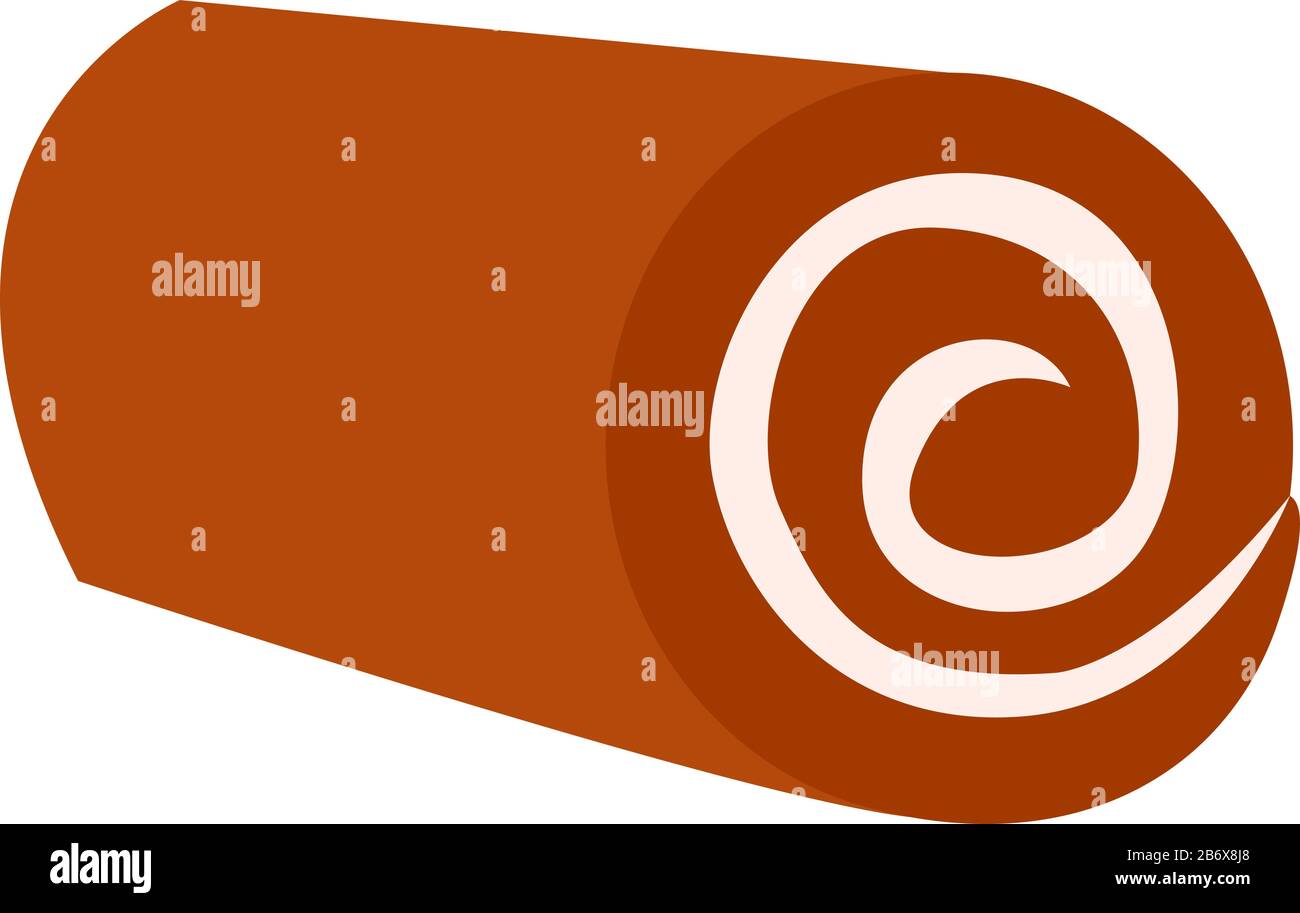 Roll cake, illustration, vector on white background Stock Vector Image ...