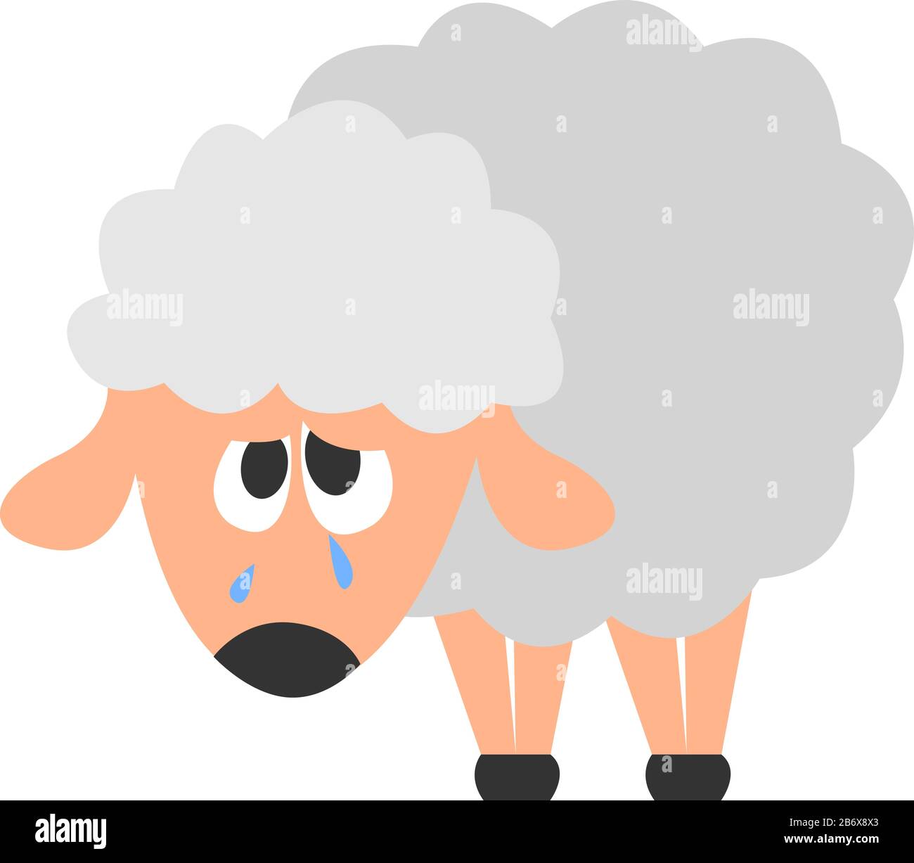 Sad sheep, illustration, vector on white background Stock Vector Image ...
