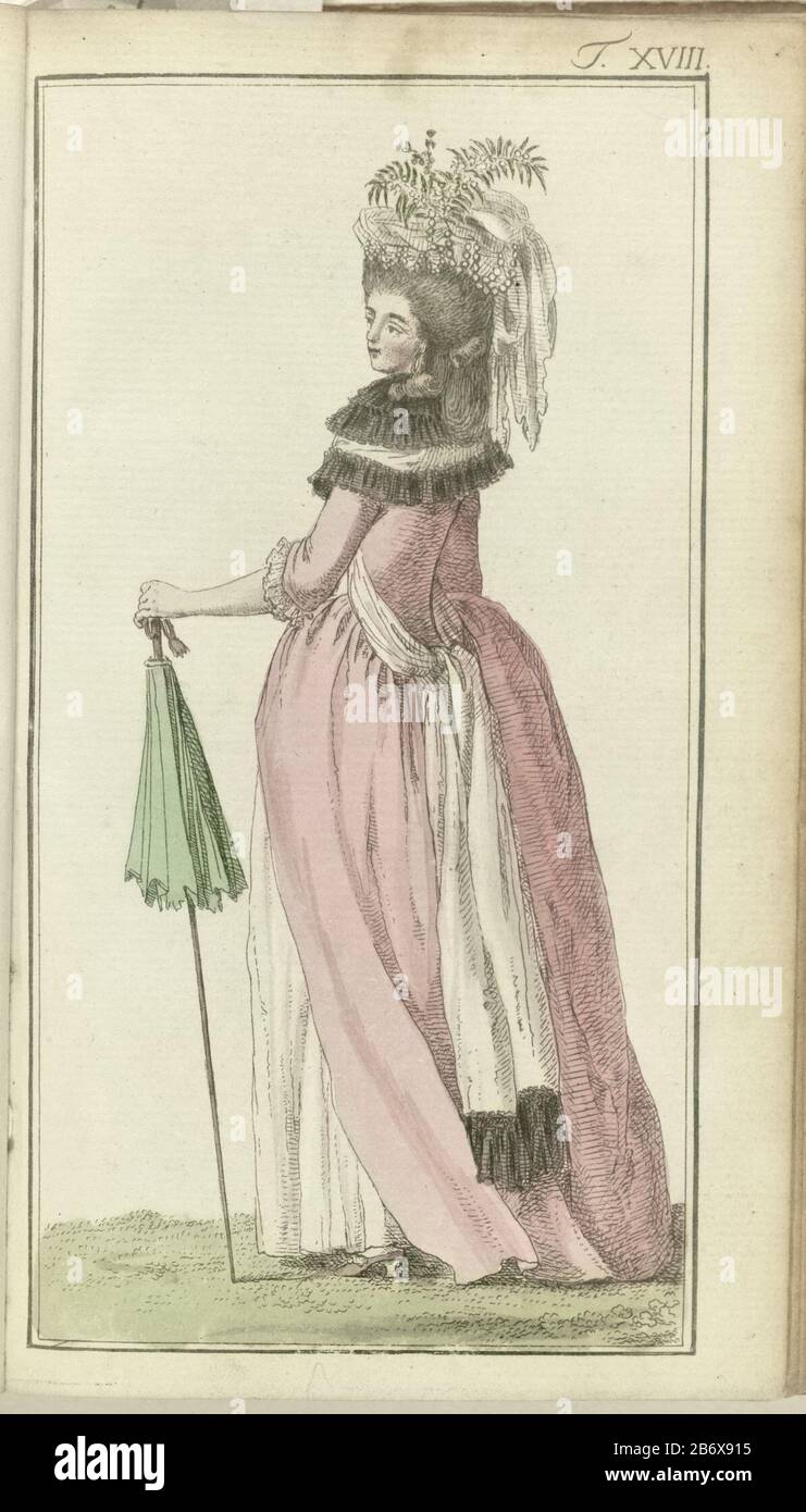 Journal des Luxus und der Moden 1786, Band I, T 18 Young woman in a ...