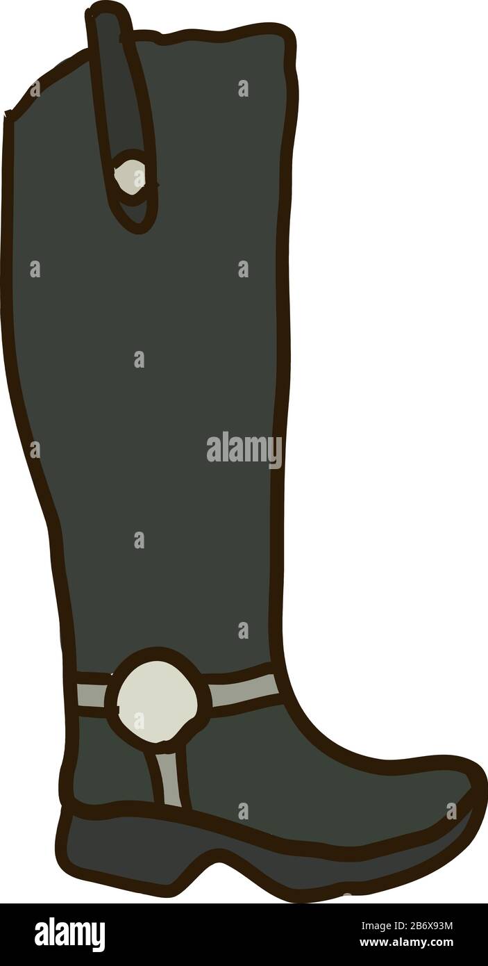 Green long boot, illustration, vector on white background Stock Vector ...