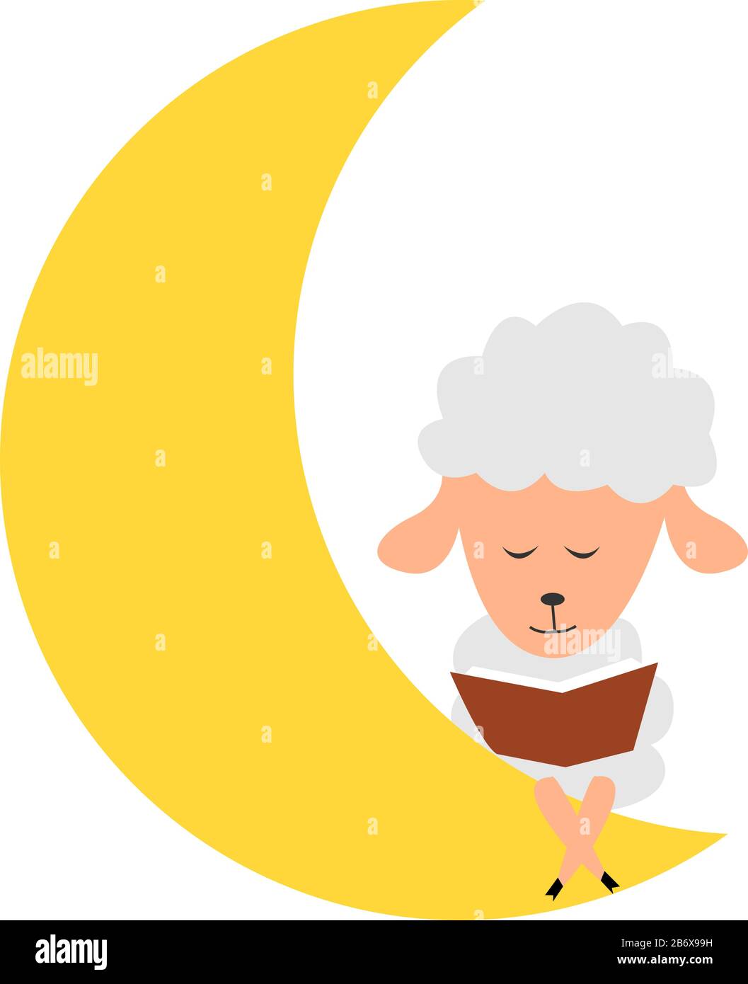 Sheep on the moon, illustration, vector on white background Stock ...