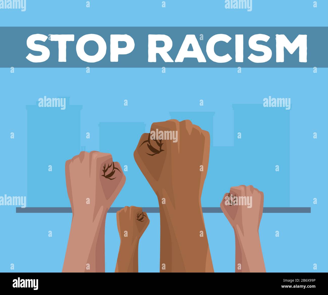 interracial hands stop racism campaign Stock Vector Image & Art - Alamy