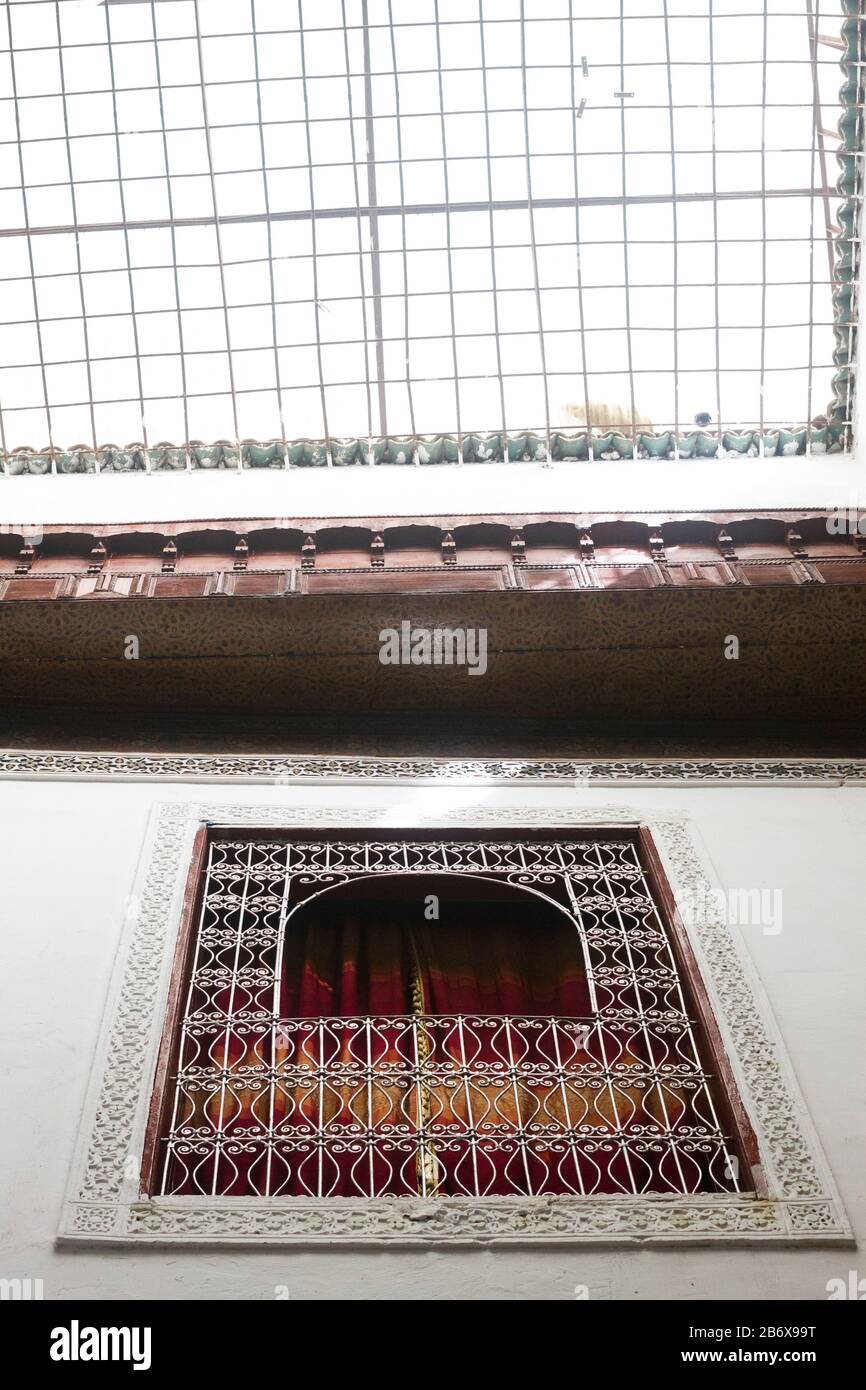 Design details in a house interior in Fes, Morocco Stock Photo - Alamy