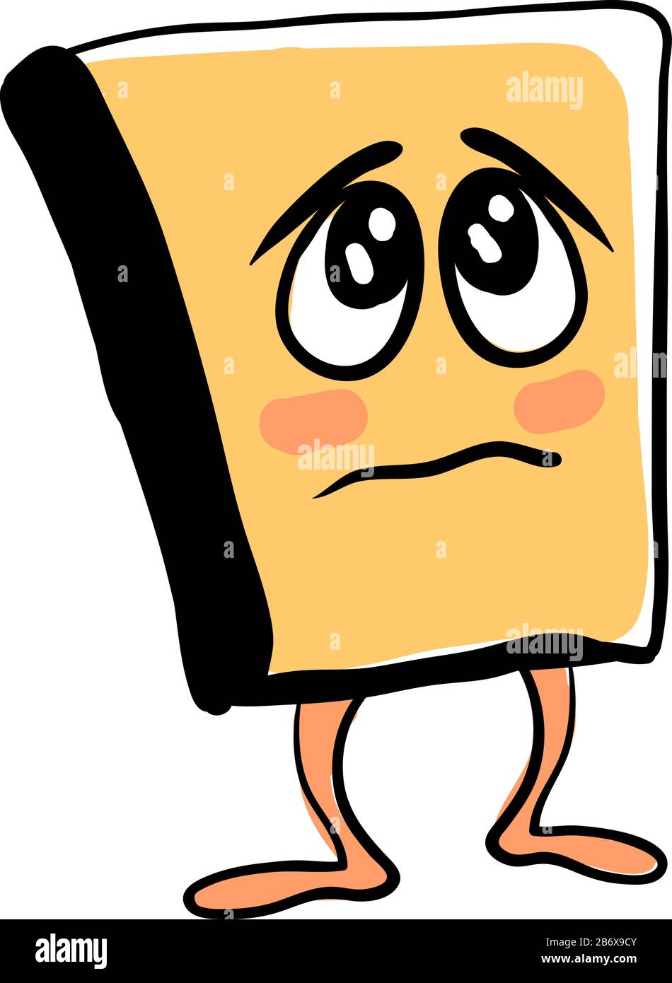 Sad big book, illustration, vector on white background Stock Vector ...