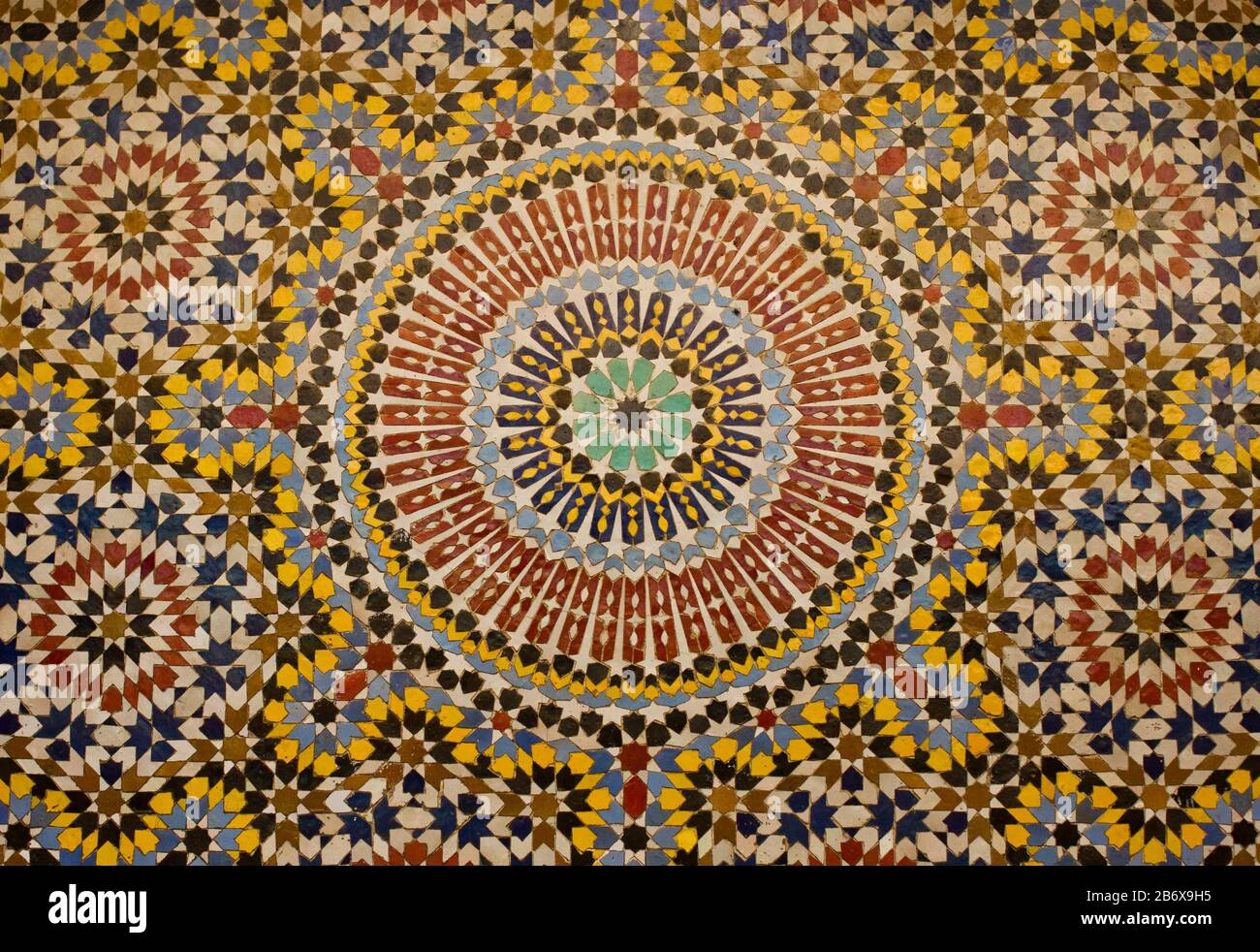 Tile pattern detail in Fes, Morocco Stock Photo - Alamy