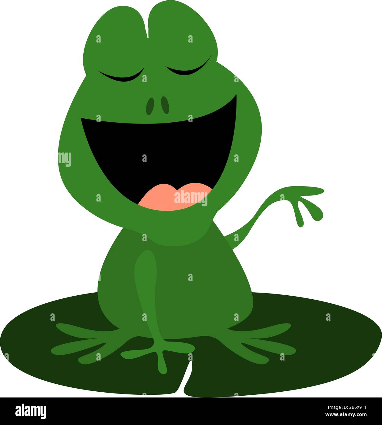 Singing frog, illustration, vector on white background Stock Vector ...