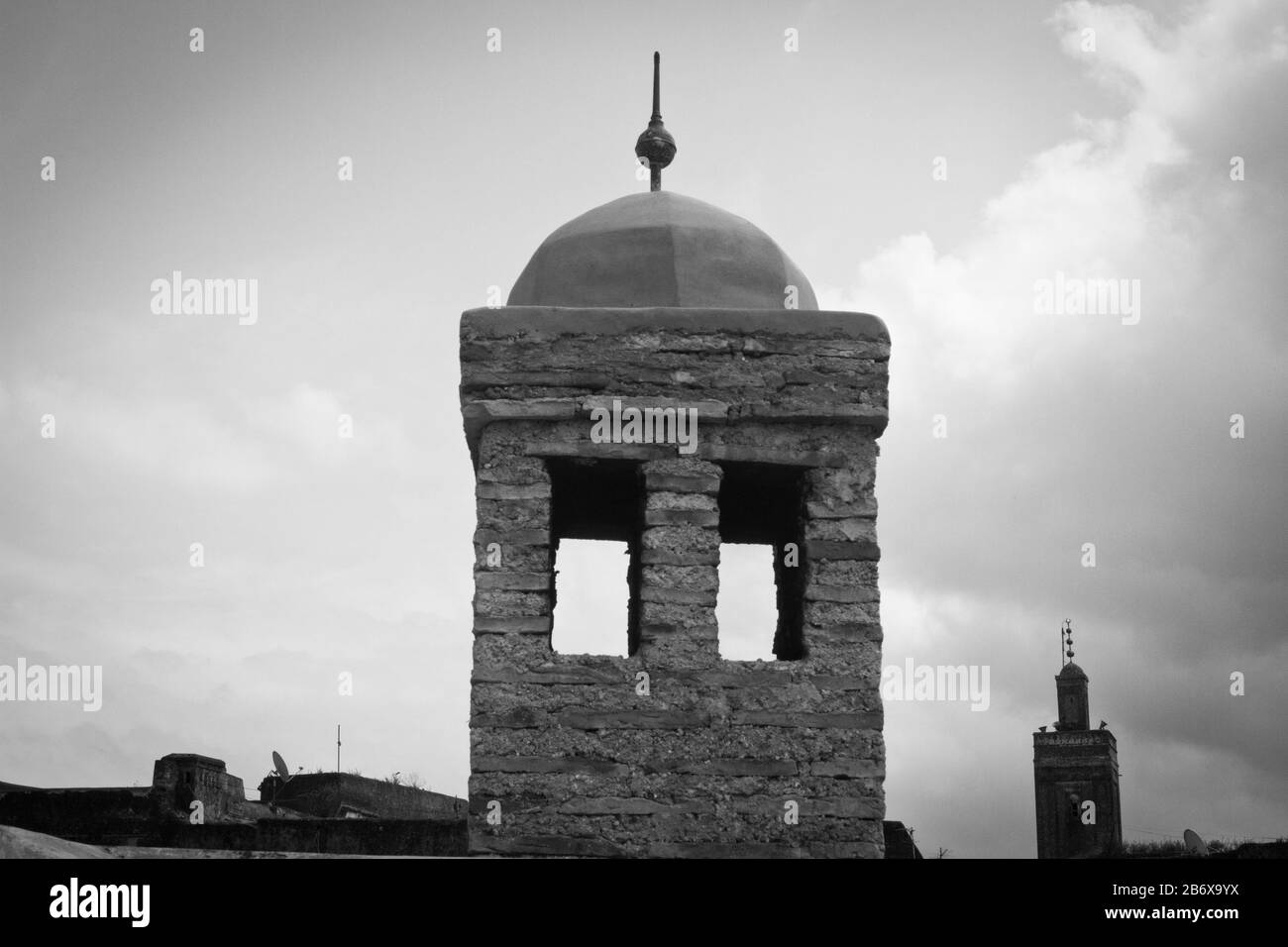 A simple minaret in Fes, Morocco Stock Photo - Alamy
