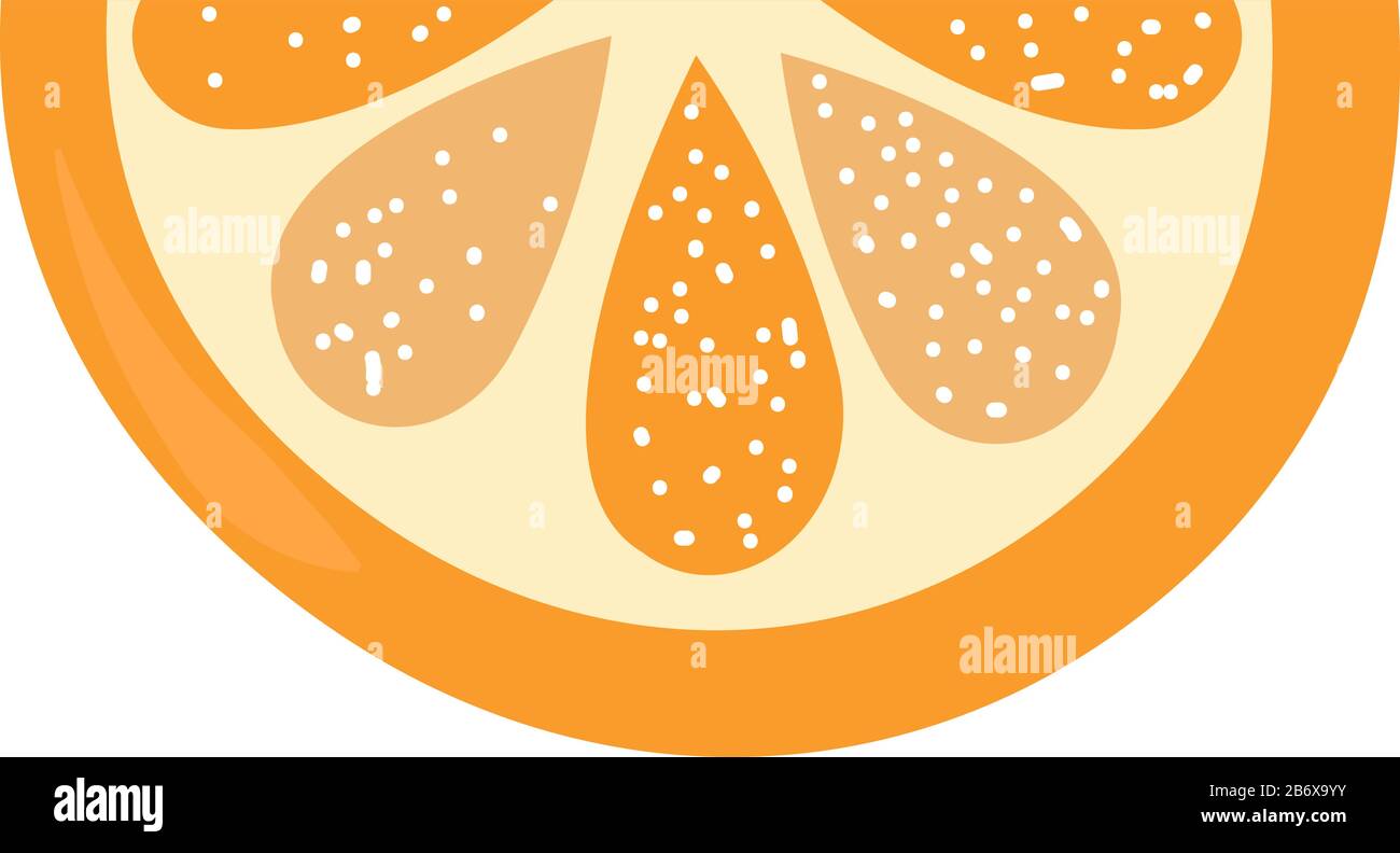 Orange slice, illustration, vector on white background Stock Vector ...