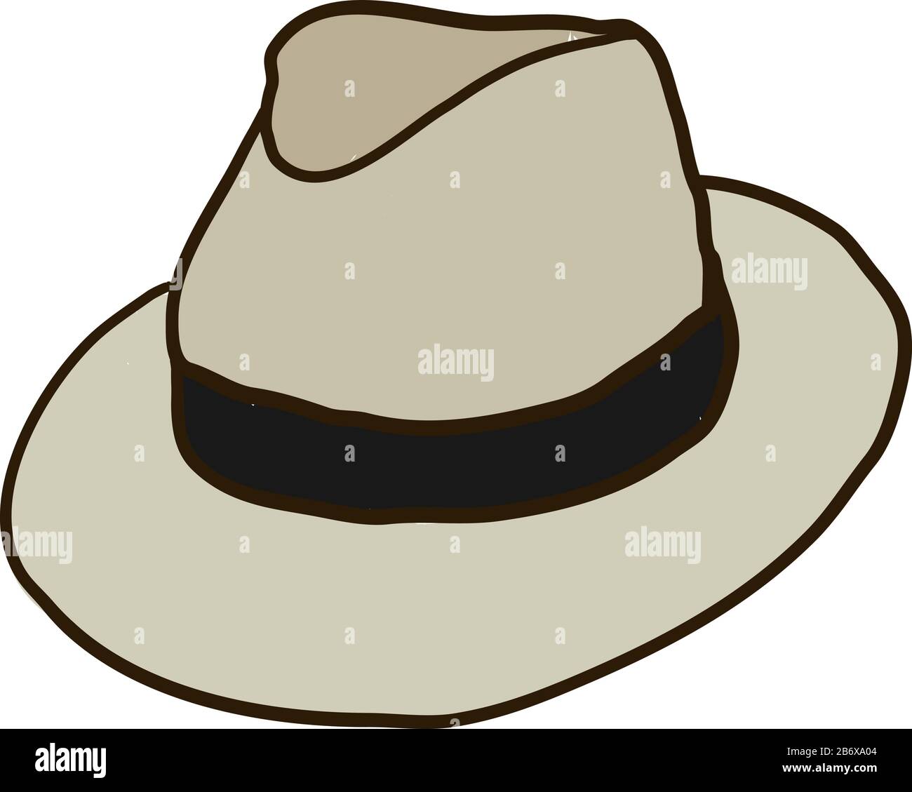 White cowboy hat, illustration, vector on white background Stock Vector ...
