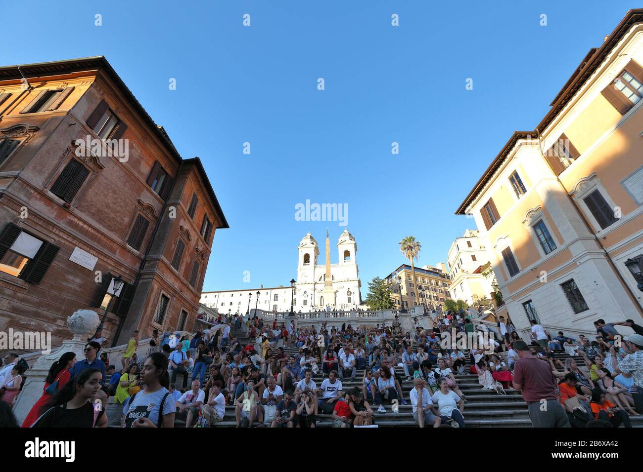 Editorial - Spanish Steps, Rome - Italy 16 June 2019: Tourists visit ...