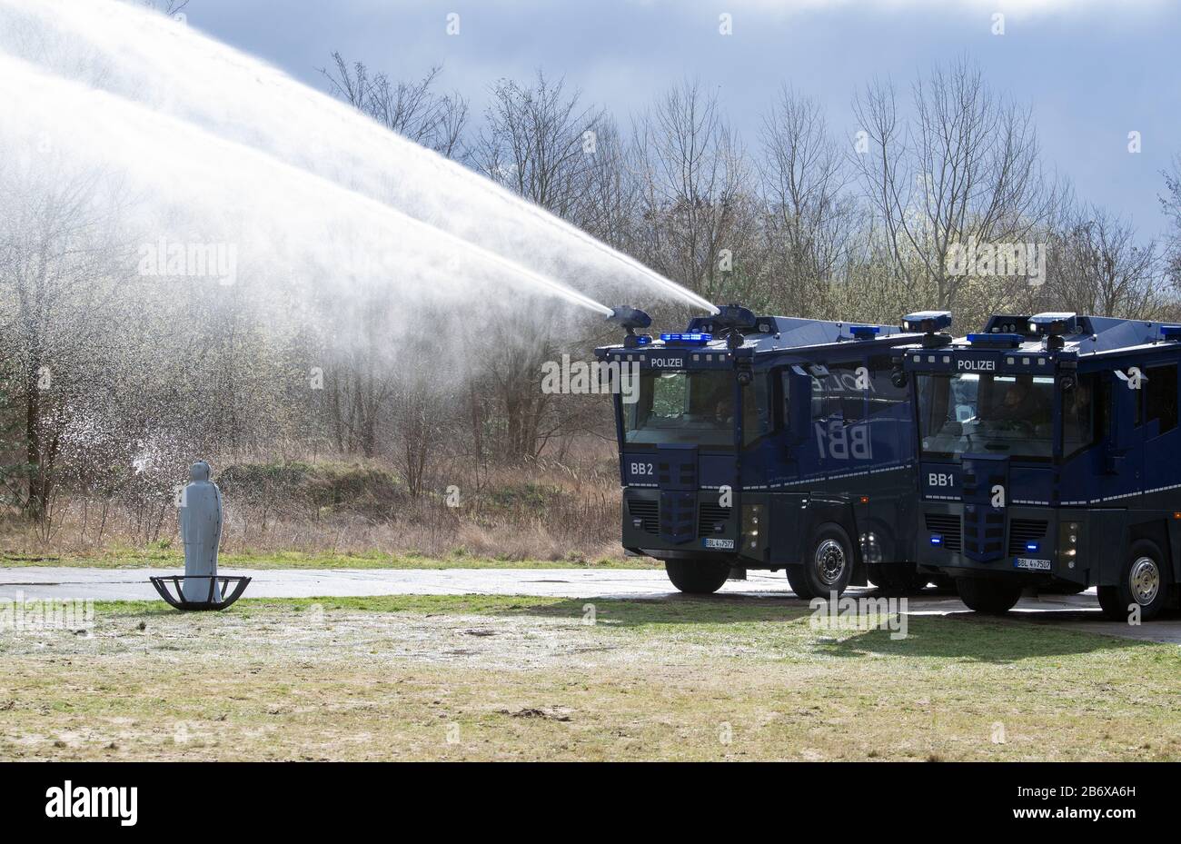 Potsdam, Germany. 12th Mar, 2020. The two new water cannons of the ...